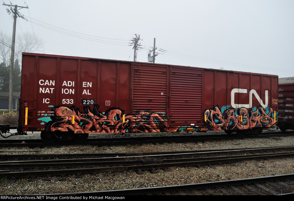 IC 533220 60-9 ft Double Door Excess Height Boxcar CN RAIL (side A)